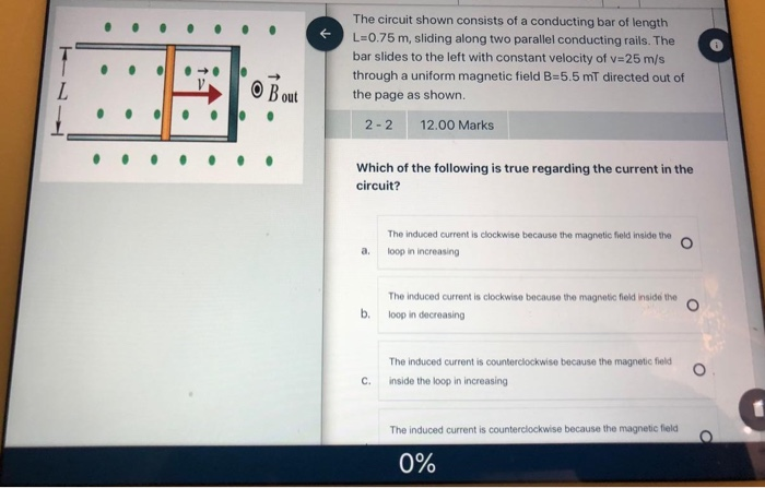 Solved The circuit shown consists of a conducting bar of | Chegg.com