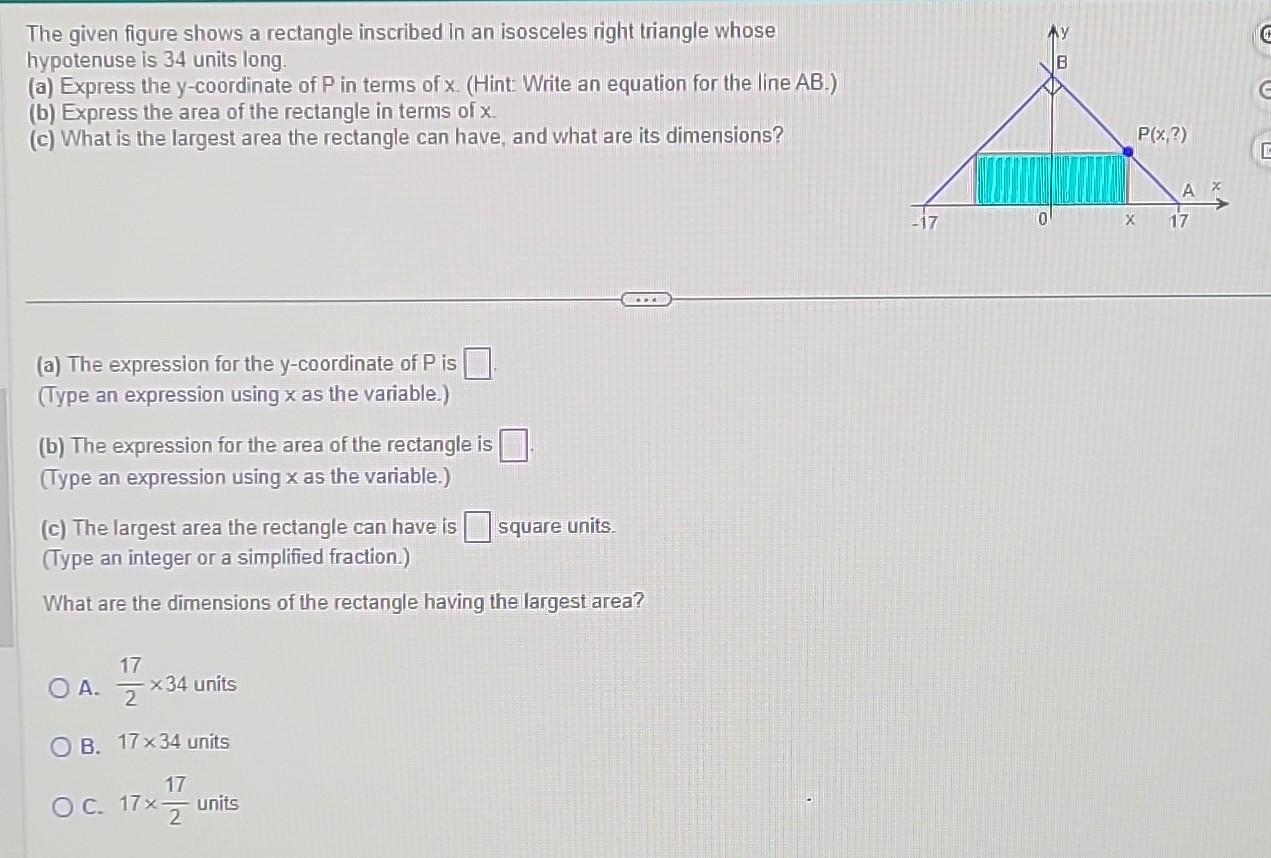 Solved The given figure shows a rectangle inscribed in an | Chegg.com
