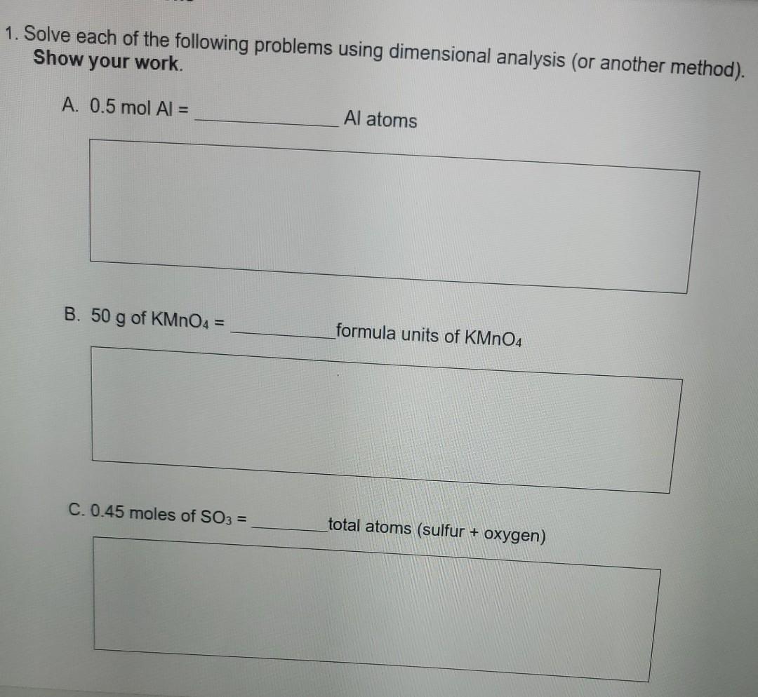 Solved 1. Solve each of the following problems using | Chegg.com