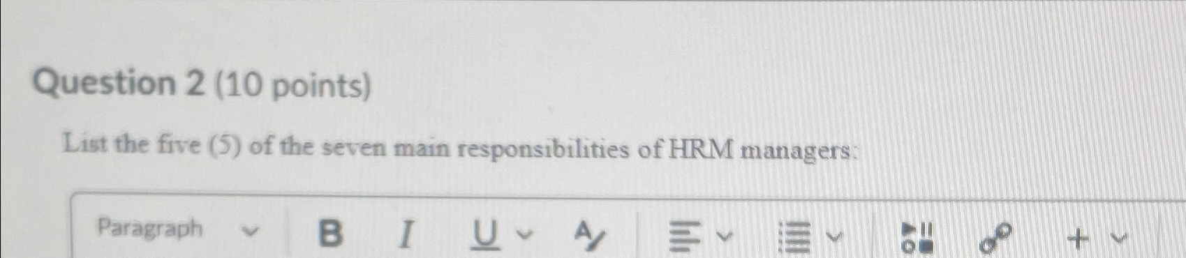 Solved Question 2 (10 ﻿points)List the five (5) ﻿of the | Chegg.com