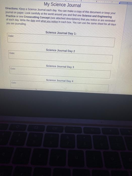 Solved My Science Journal Directions: Keep a Science Journal | Chegg.com