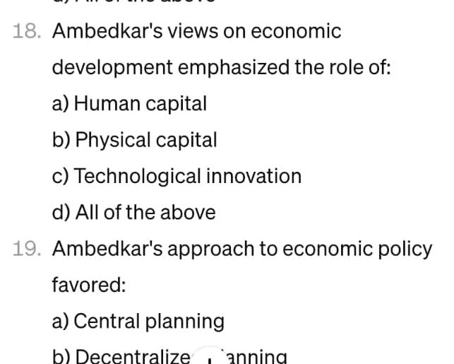 Solved Economics: Ambedkar's views on economic development | Chegg.com