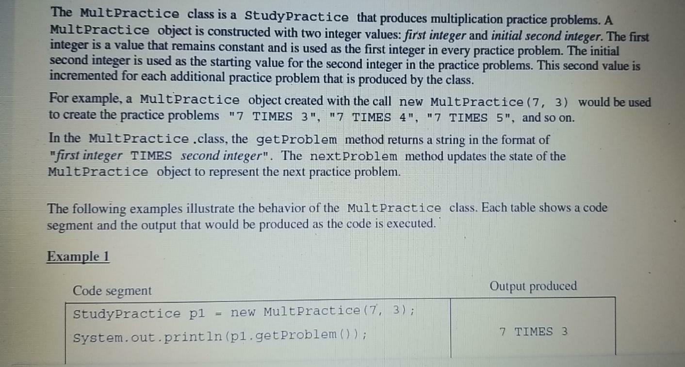 Solved 2a) 2a) Write a Study Practice interface. The | Chegg.com