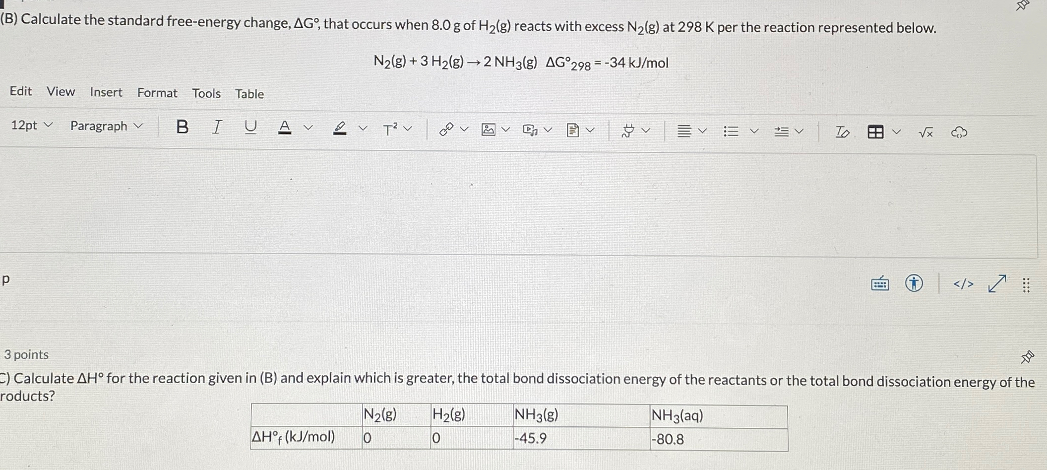 Solved (B) ﻿Calculate the standard free-energy change, ΔG°, | Chegg.com