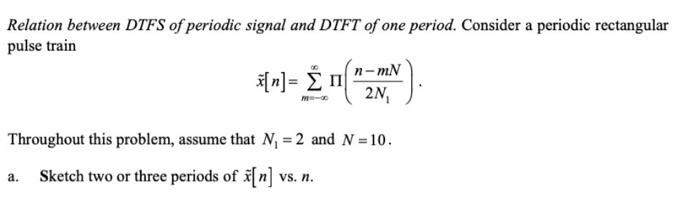 Solved Relation between DTFS of periodic signal and DTFT of | Chegg.com
