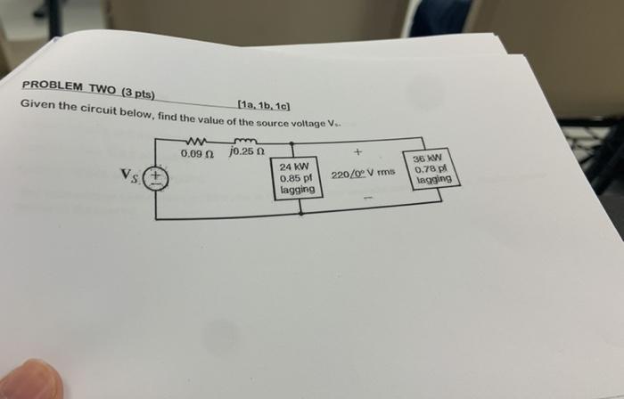 Solved [1a, 1b, 1c] Given the circuit below, find the value | Chegg.com