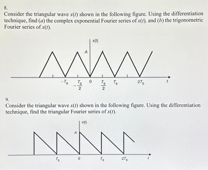 Solved Consider the triangular wave x(t) shown in the | Chegg.com