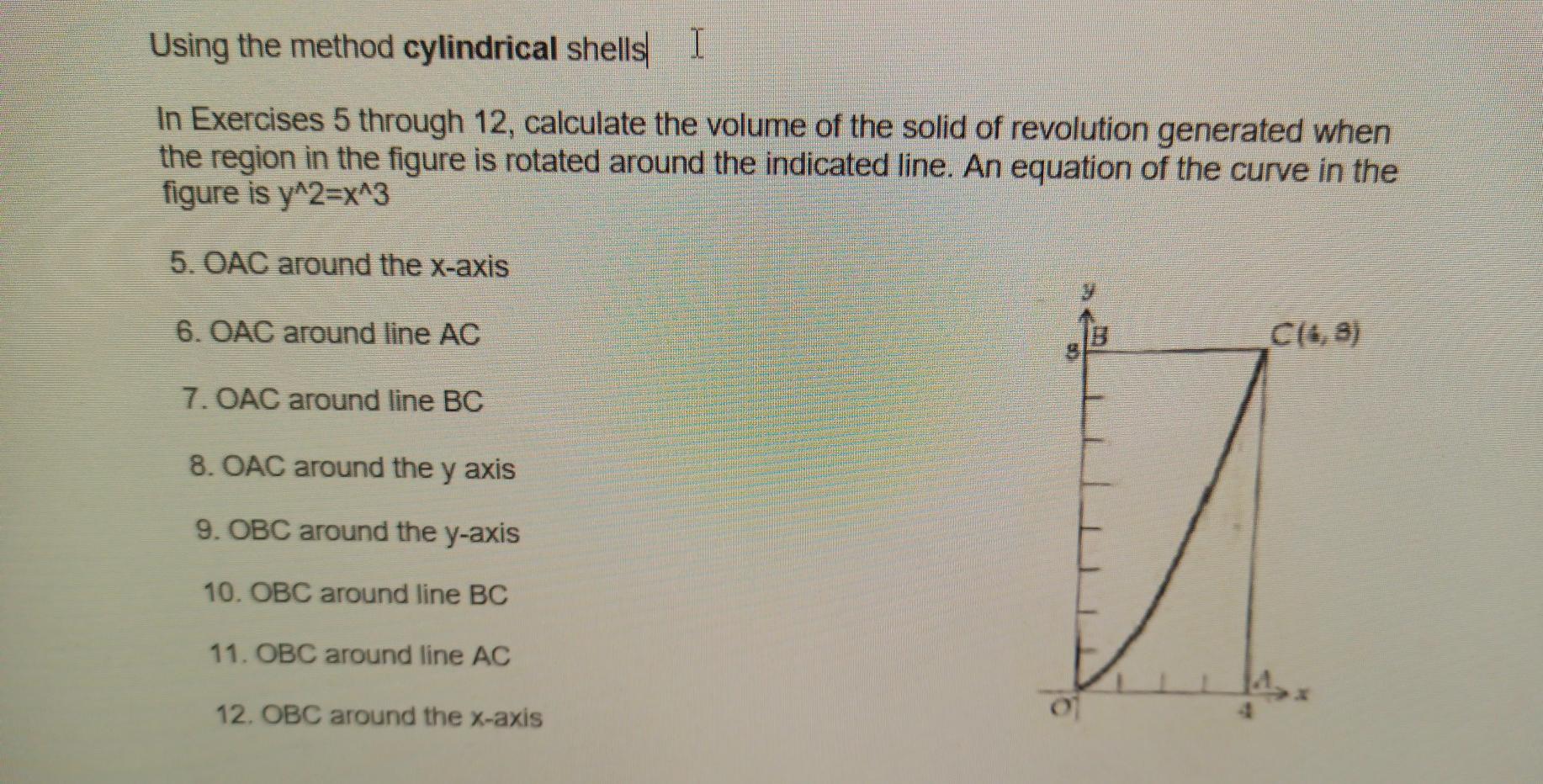 Solved Using the method cylindrical shells I In Exercises 5 | Chegg.com