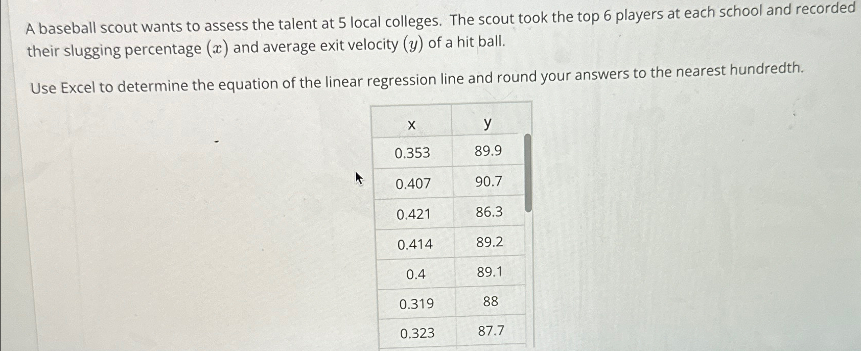 A baseball scout wants to assess the talent at 5 | Chegg.com A baseball scout wants to assess the talent at 5 | Chegg.com