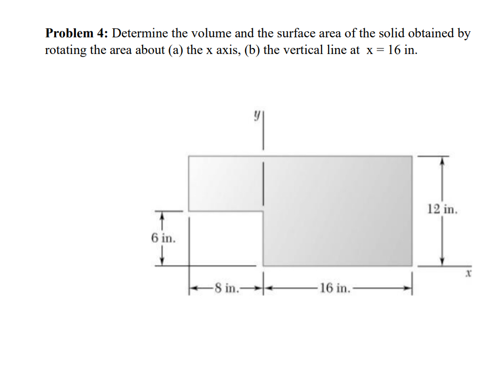 Solved Problem 4: Determine the volume and the surface area | Chegg.com