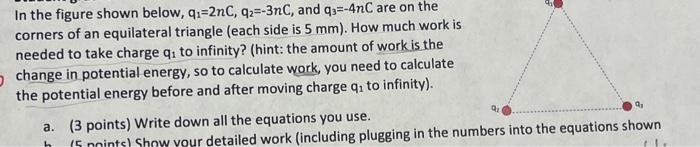 Solved In the figure shown below, q1=2nC,q2=−3nC, and | Chegg.com