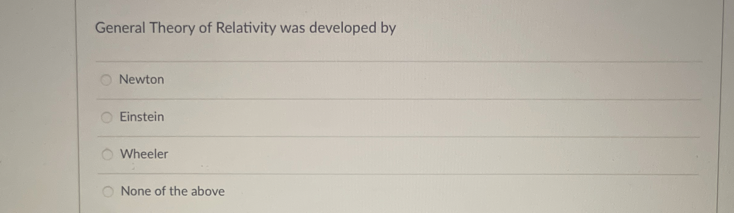 Solved General Theory of Relativity was developed | Chegg.com