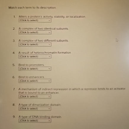 Solved Match each term to its description.Aitnociamratmins | Chegg.com