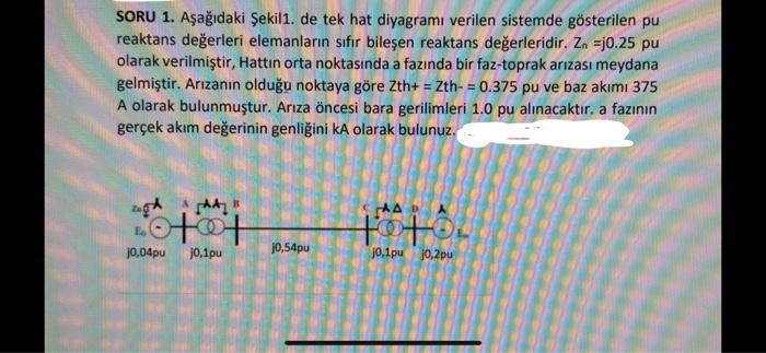 Solved 1. Figure1 below. The pu reactance values shown in | Chegg.com
