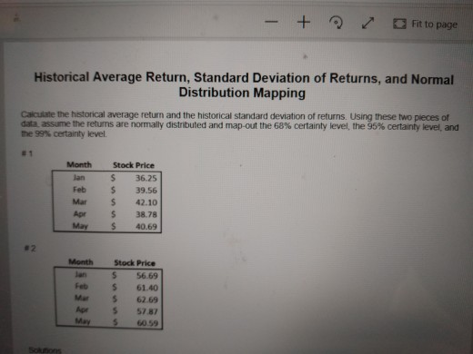 + Fit to page Historical Average Return, Standard | Chegg.com