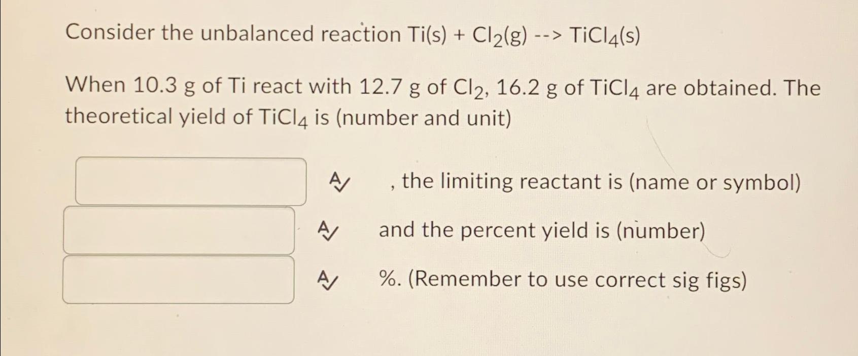 Solved Consider the unbalanced reaction | Chegg.com