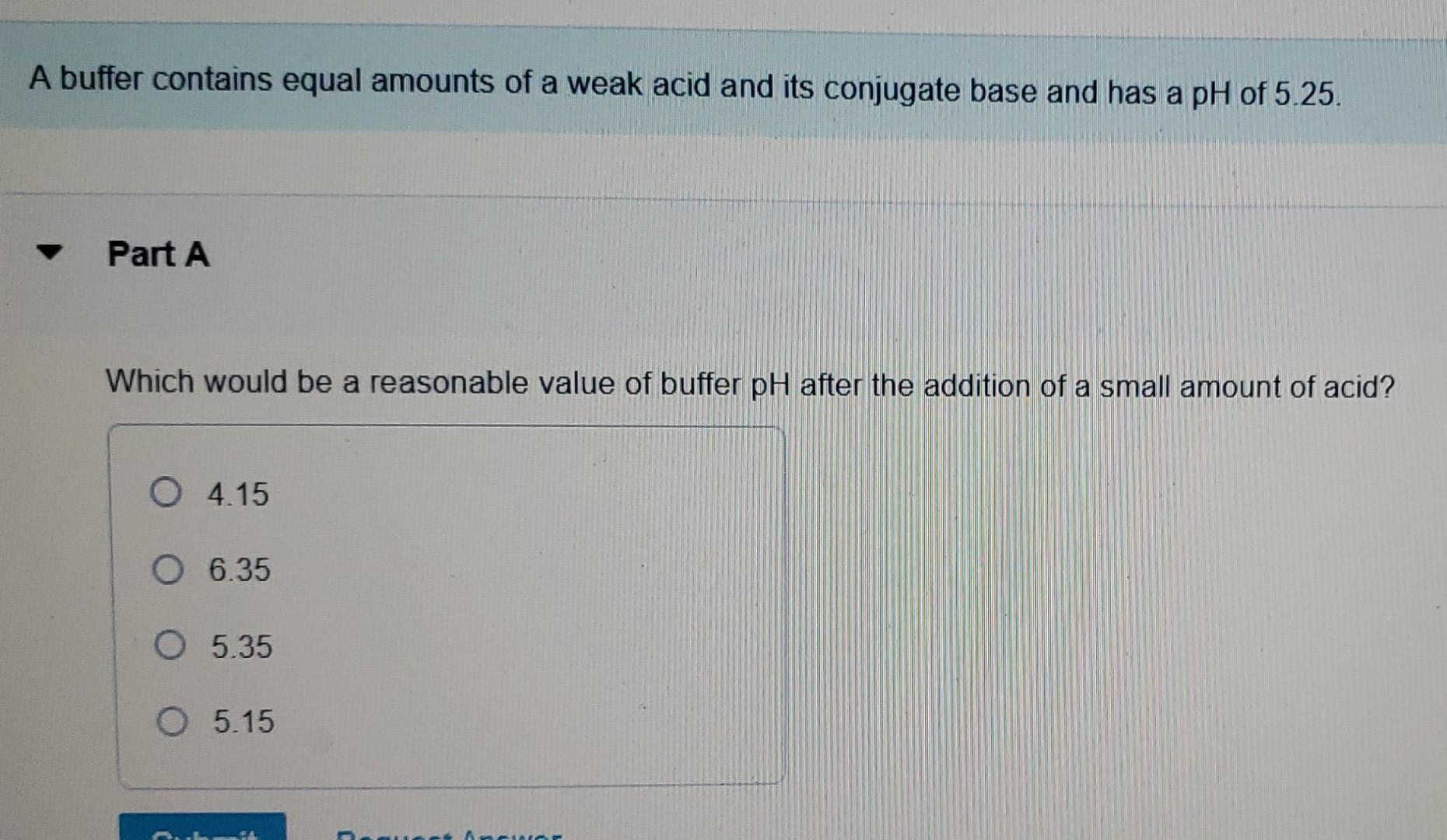 Solved A buffer contains equal amounts of a weak acid and | Chegg.com