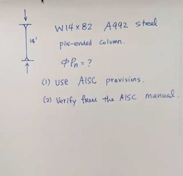 Solved W14 142 ﻿A992 ﻿steel pin-ended column. φPn= ?(1) ﻿USe | Chegg.com