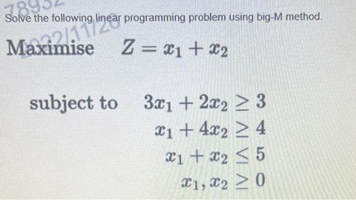 Solved Solve the following linear programming problem using | Chegg.com