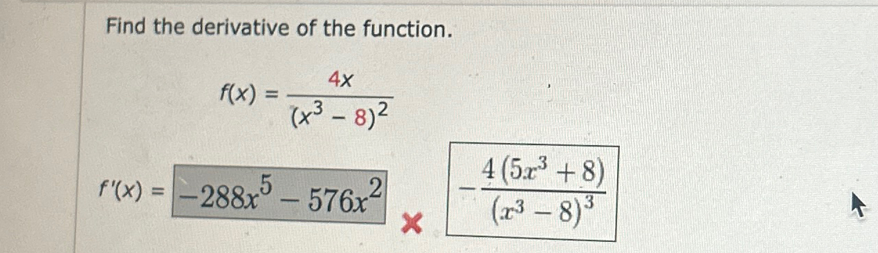 Solved Find the derivative of the | Chegg.com