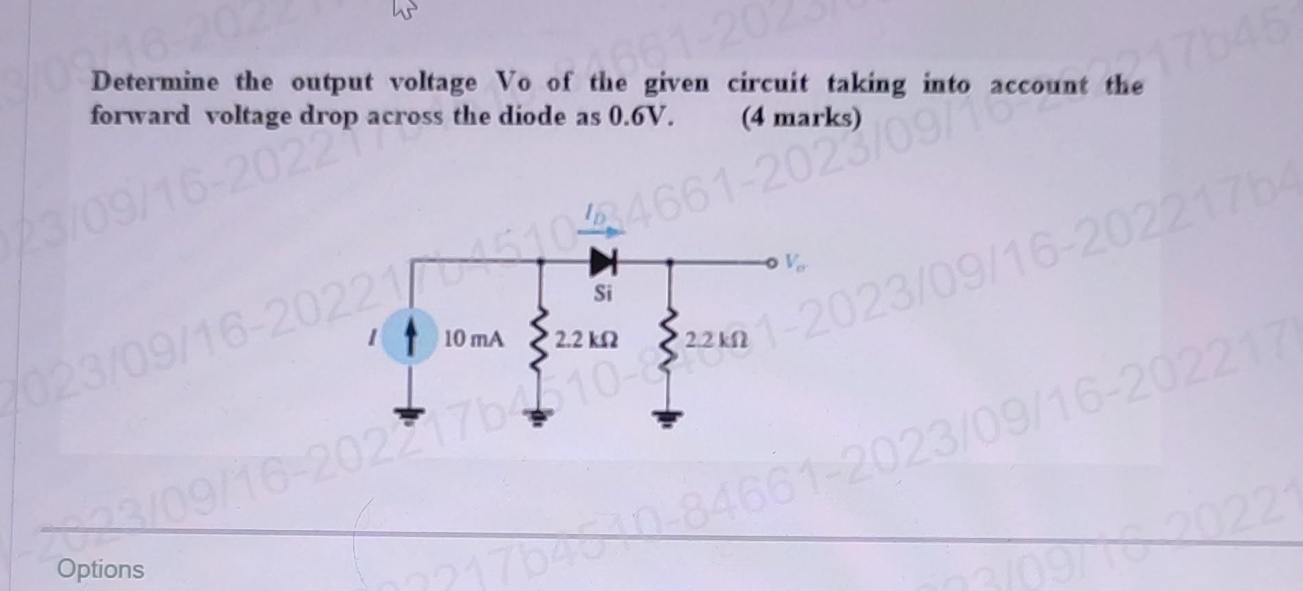 Solved Determine The Output Voltage V0 Of The Given Circuit 5703