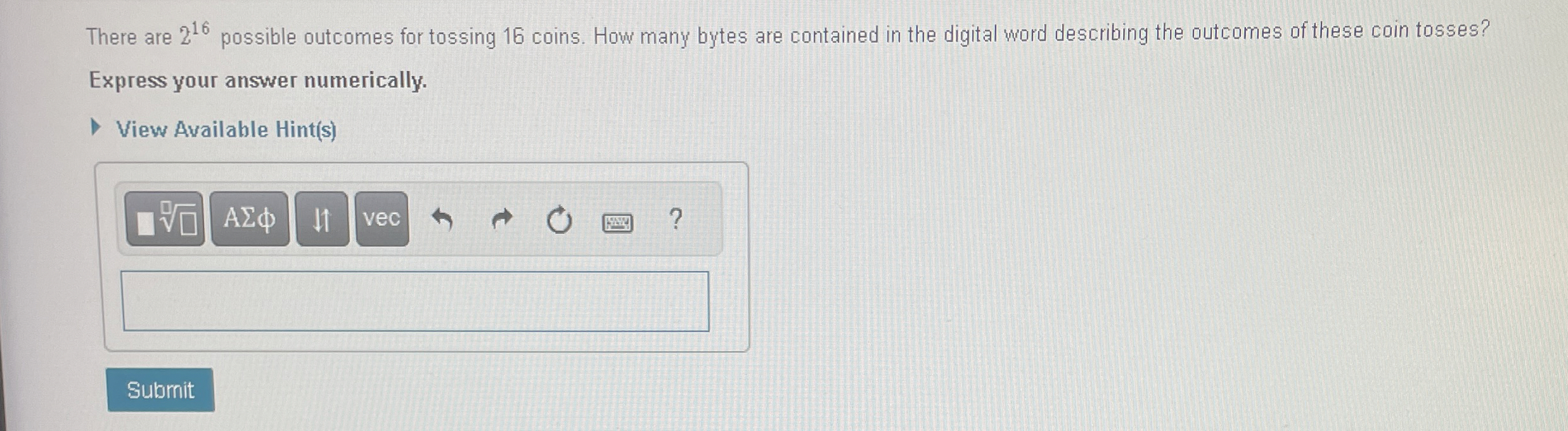 Solved There are 216 ﻿possible outcomes for tossing 16 | Chegg.com