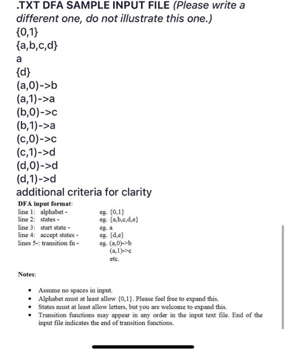 Solved PLEASE WRITE A DIFFERENT DFA THAN THE ONE PROVIDED | Chegg.com