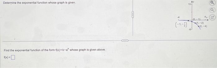 Solved Determine the exponential function whose graph is | Chegg.com