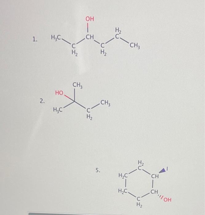 Solved 1. 2. 5. 3. 4. Provide a correct name for each | Chegg.com