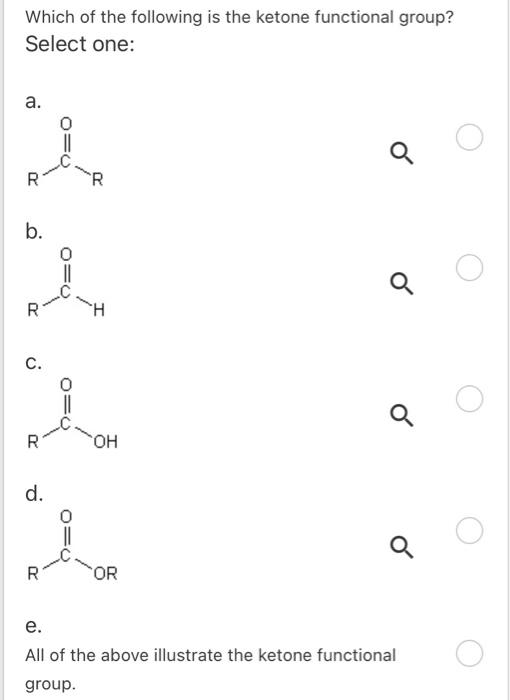 Solved Which of the following is the ketone functional | Chegg.com
