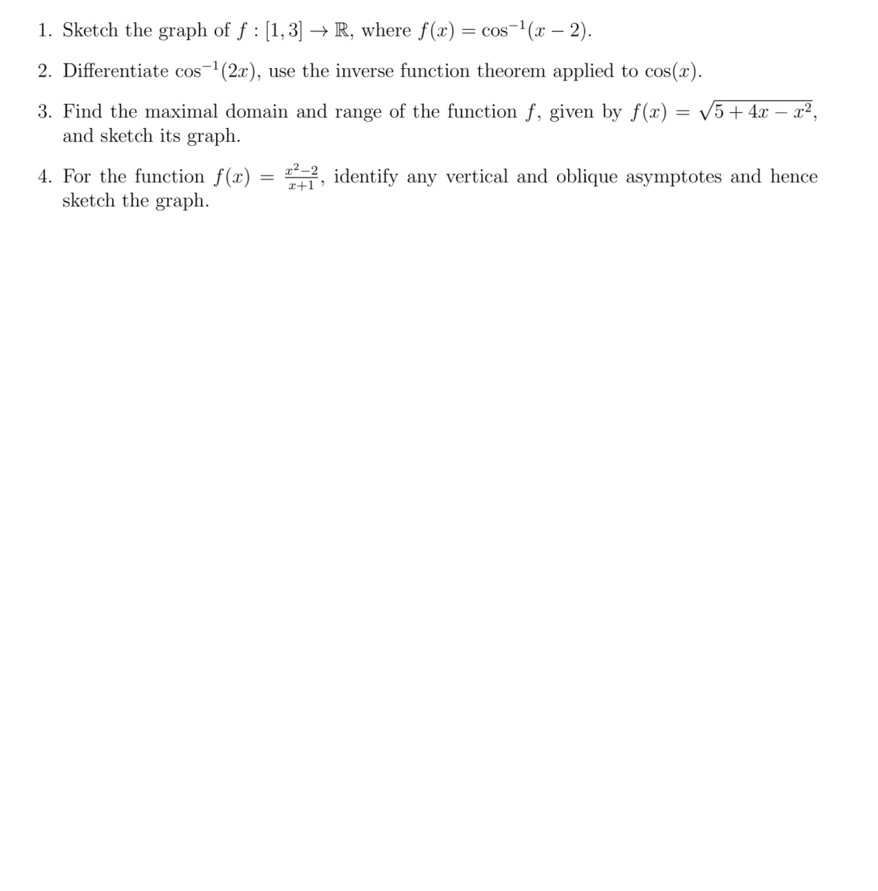 Solved Sketch the graph of f:[1,3]→R, ﻿where | Chegg.com