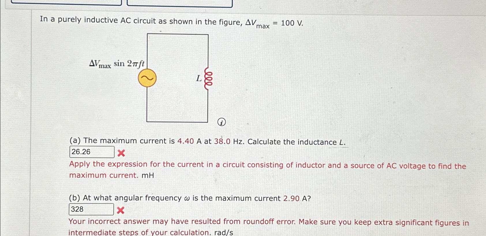 Solved In a purely inductive AC ﻿circuit as shown in the | Chegg.com