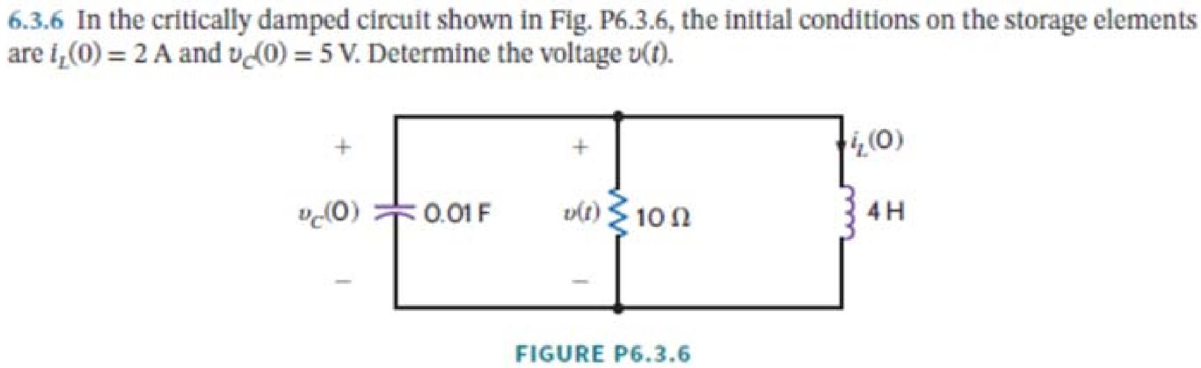 Solved 6.3.6 ﻿In the critically damped circuit shown in Fig. | Chegg.com