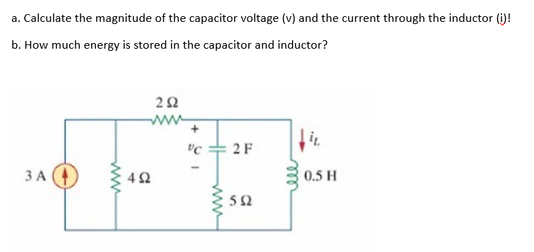 Solved a. ﻿Calculate the magnitude of the capacitor voltage | Chegg.com
