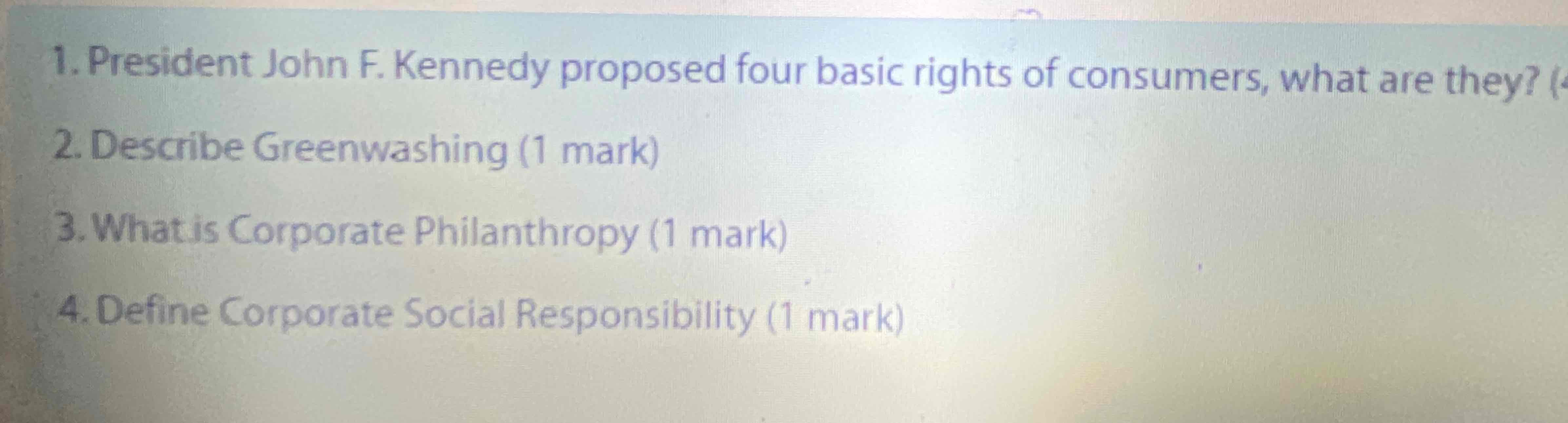 Solved President John F. ﻿Kennedy proposed four basic rights | Chegg.com