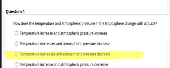 Solved How does the temperature and atmospheric pressure in | Chegg.com