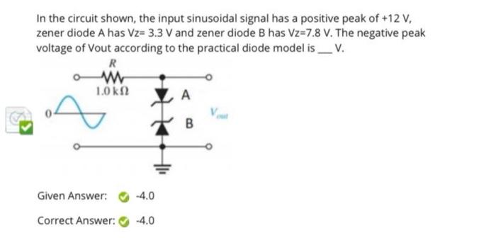 Solved In the circuit shown, the input sinusoidal signal has | Chegg.com