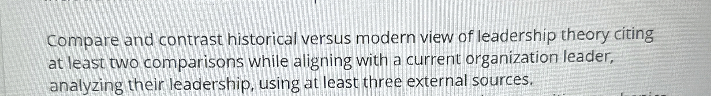 Solved Compare and contrast historical versus modern view of | Chegg.com