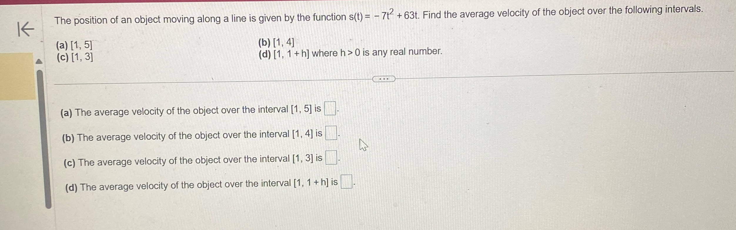 Solved The position of an object moving along a line is | Chegg.com