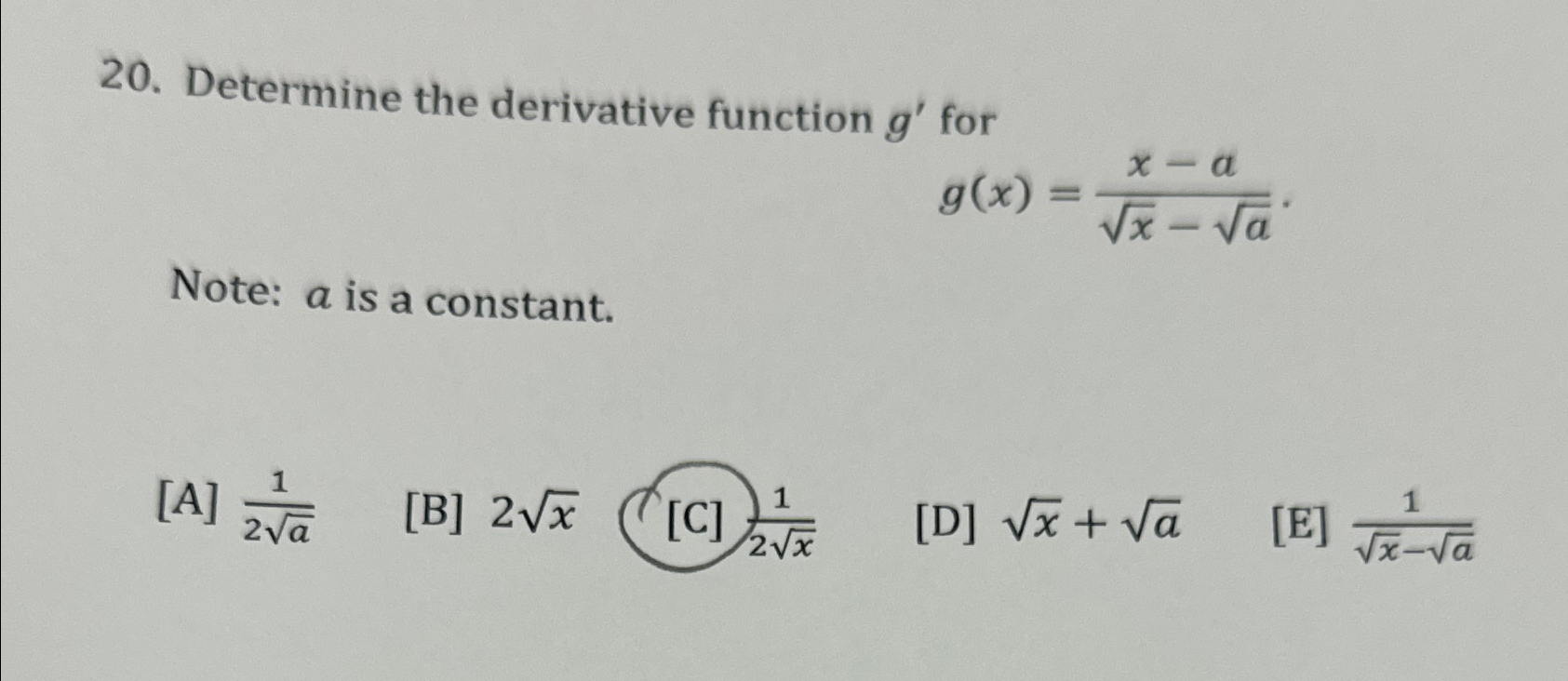 Solved Determine the derivative function g' | Chegg.com