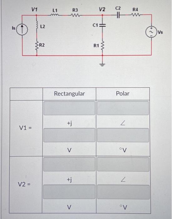 Solved Find the Rectangular and Polar form of V1 and V2 for | Chegg.com