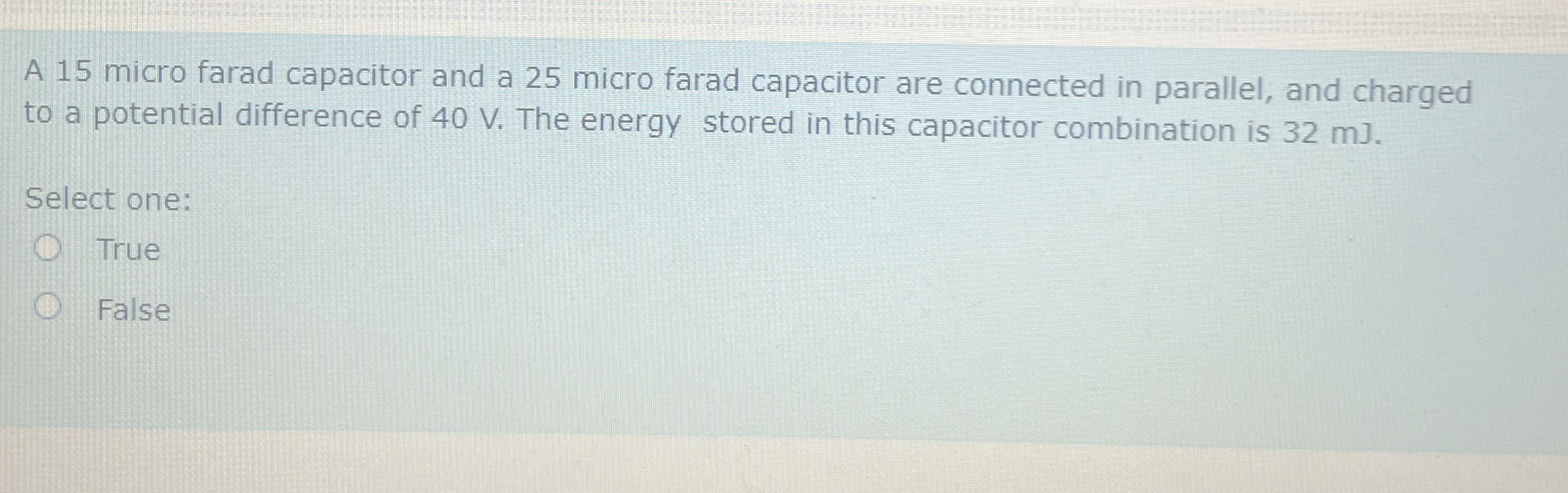 Solved A 15 ﻿micro farad capacitor and a 25 ﻿micro farad | Chegg.com