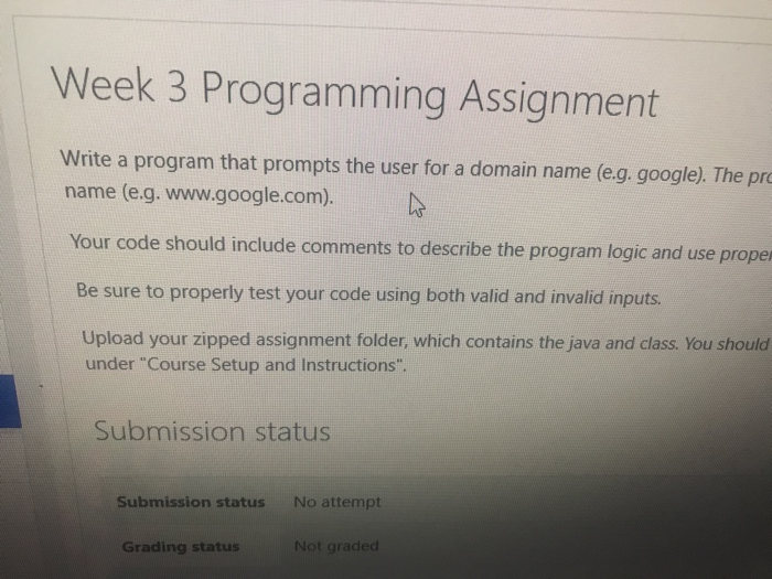 Week 3 Programming Assignment Write A Program That