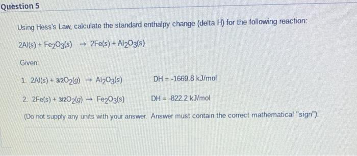 Solved Using Hess's Law, calculate the standard enthalpy | Chegg.com