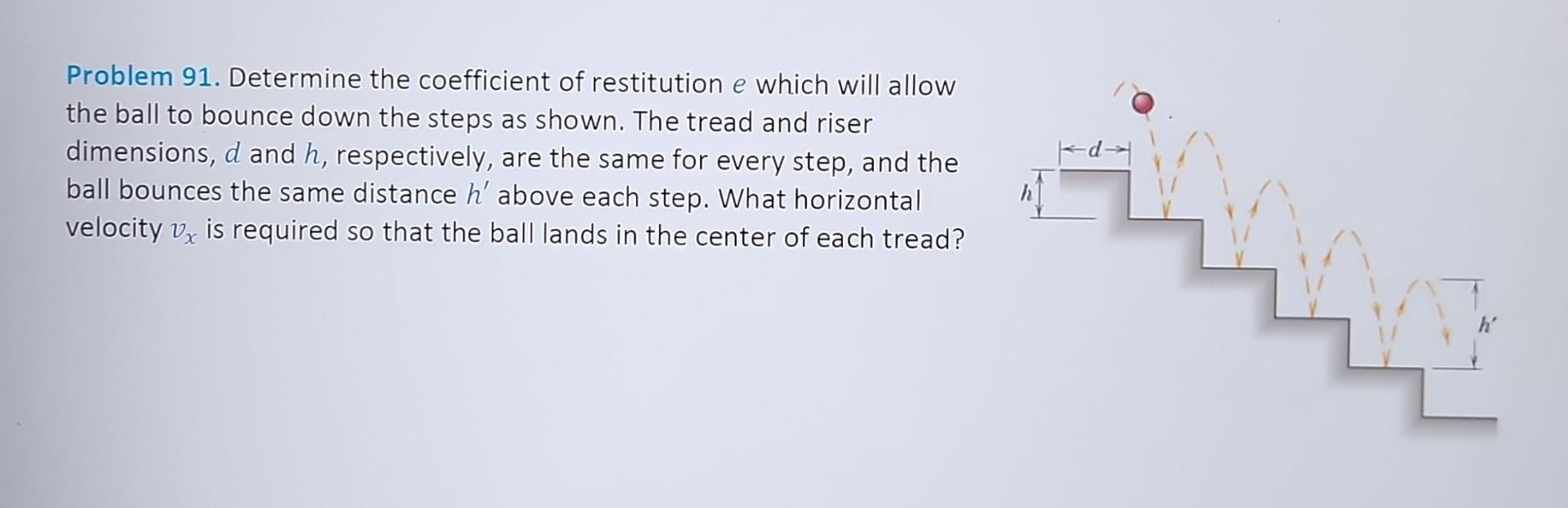 Problem 91. Determine the coefficient of restitution | Chegg.com