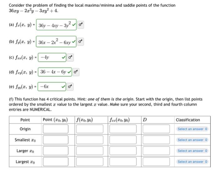 Solved Consider the problem of finding the local | Chegg.com