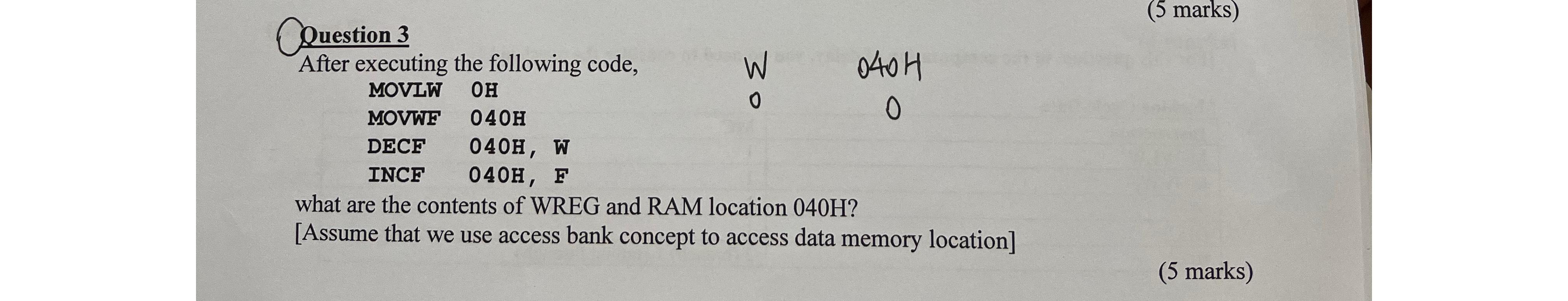 Solved Cuestion 3After executing the following | Chegg.com