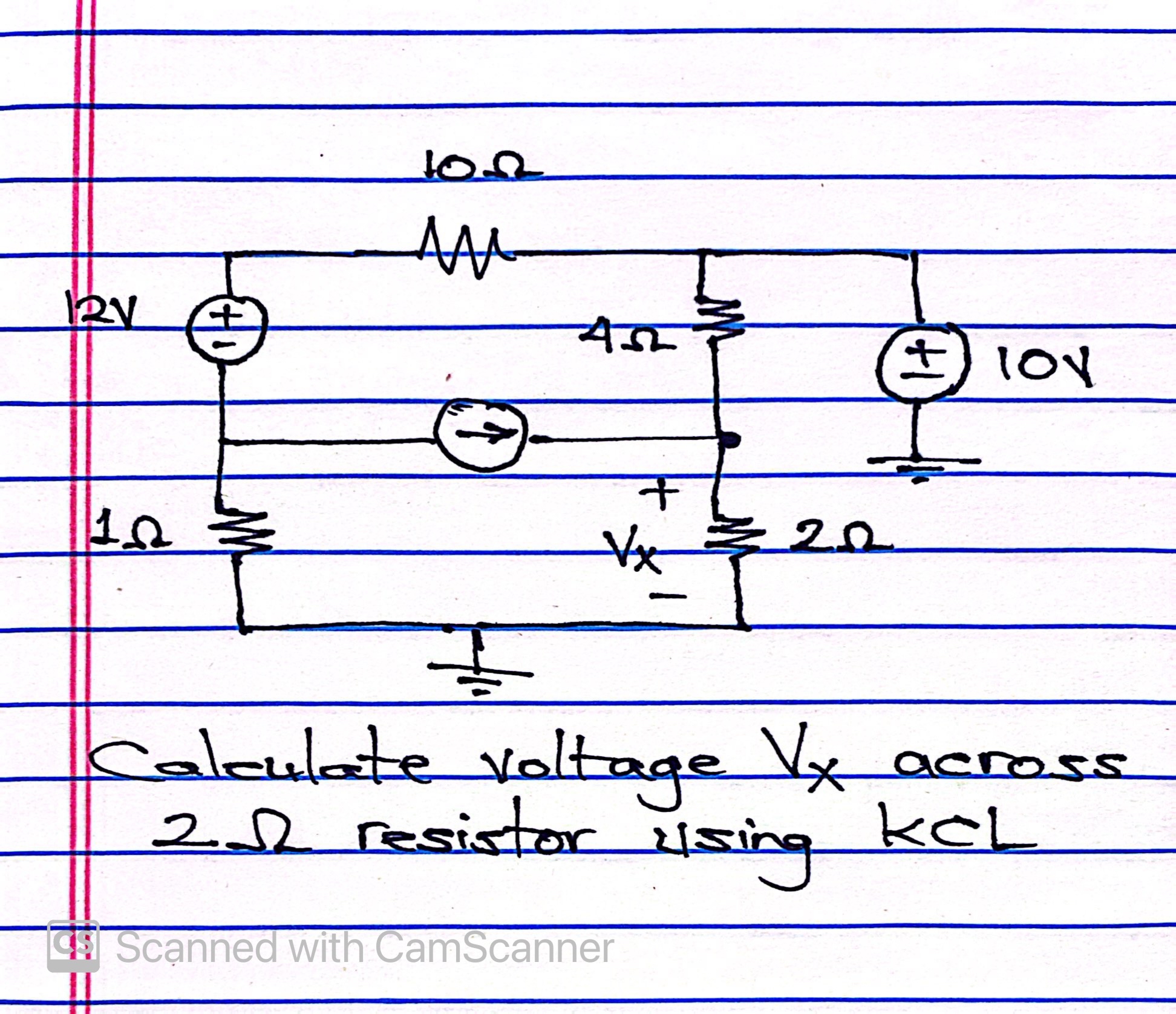 Solved Calculate voltage Vx ﻿across 2Ω ﻿resistor using KCl | Chegg.com