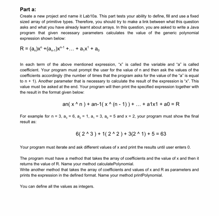Solved Part a: Create a new project and name it Lab 10a. | Chegg.com