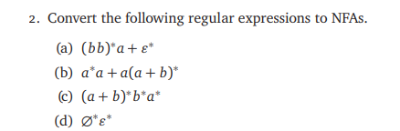Convert the following regular expressions to | Chegg.com